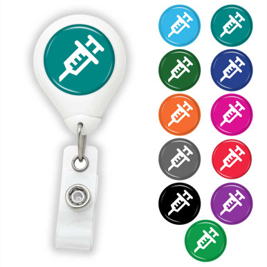 Needle Shot Badge Reel - Scrub Pocket