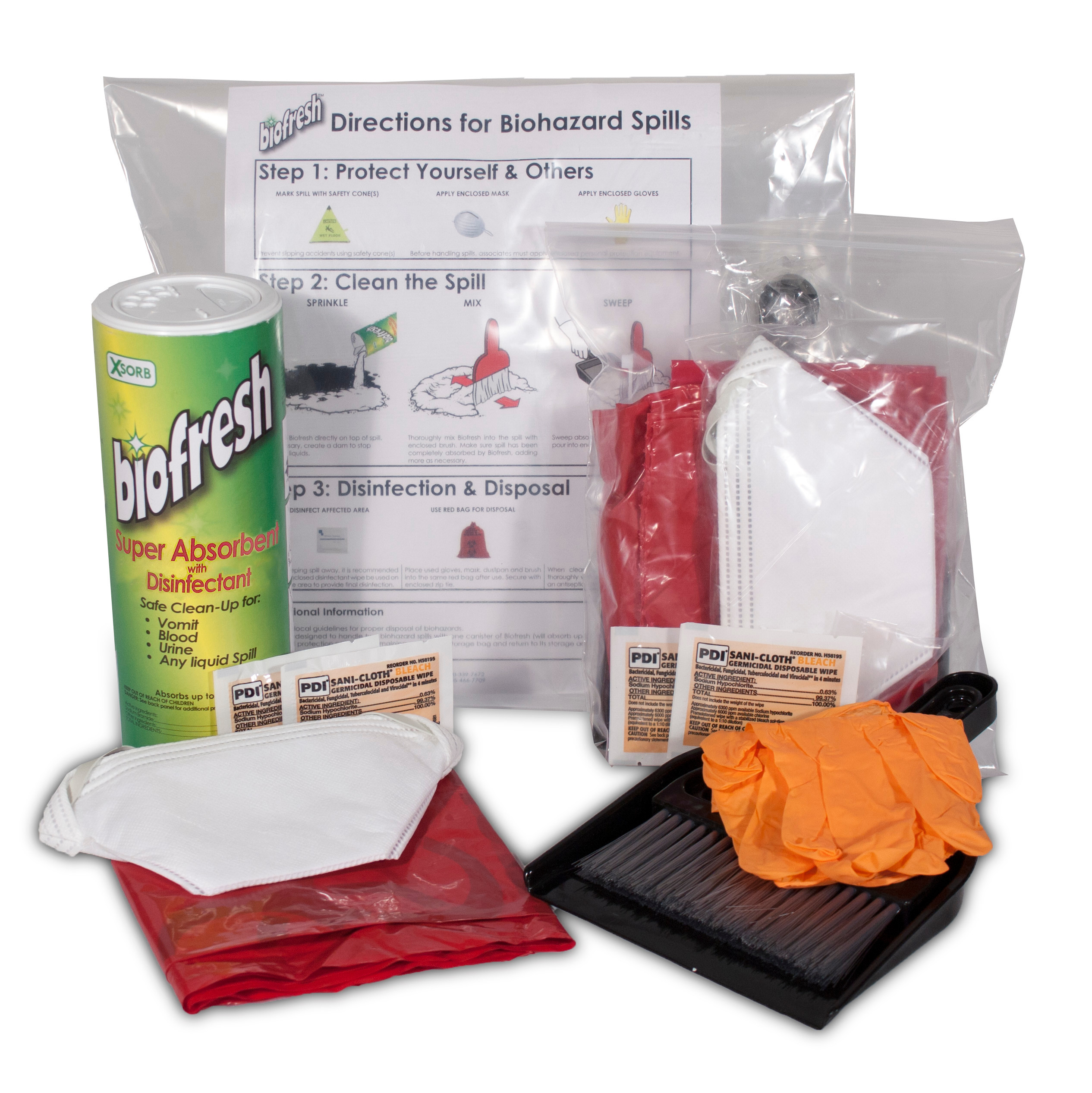 biofresh biohazard spills kit