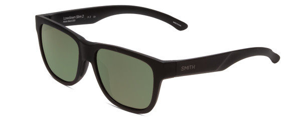 Smith Lowdown Slim 2 Unisex Classic Sunglasses Black/CP Polarize Gray Green 53mm - Polarized World