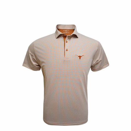 Texas Longhorns Burnt Trim TX Flag Particolored Gingham Polo