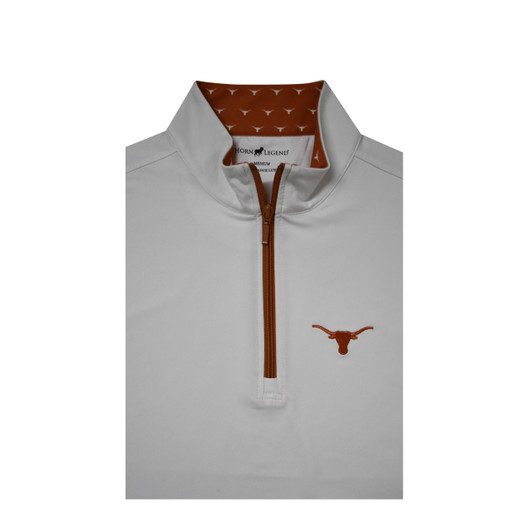 Texas Longhorns Logo Collar White Micro Fleece Performance Pullover