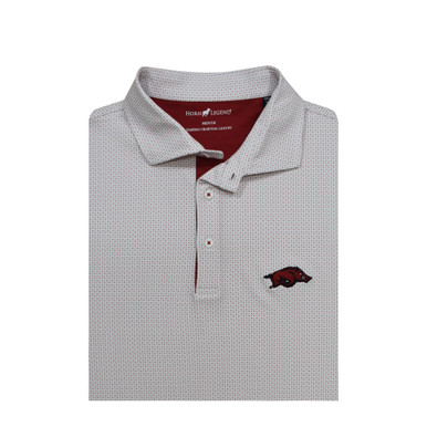 Arkansas Razorbacks White Checkers Polo