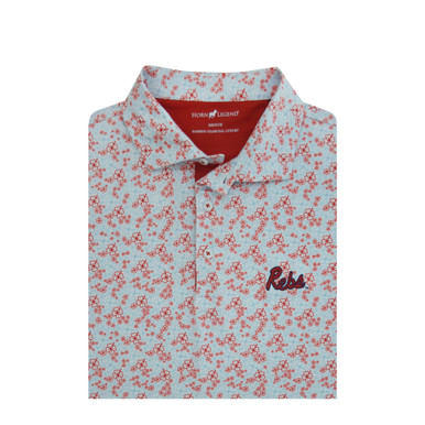 Ole Miss Rebs Script Powder Blue Lucky Polo