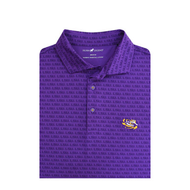 LSU Tigers Eye Logo Print Polo - Purple