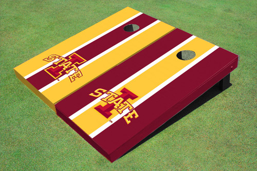 Iowa State University "I" Alternating Long Stripe Cornhole Boards