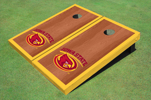 Iowa State University Cyclone Yellow Rosewood Matching Borders Cornhole ...