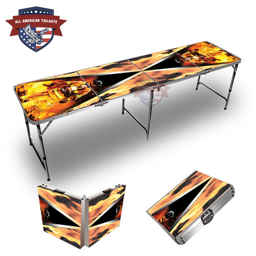 fire, fighter, tailgate, tables, tailgating