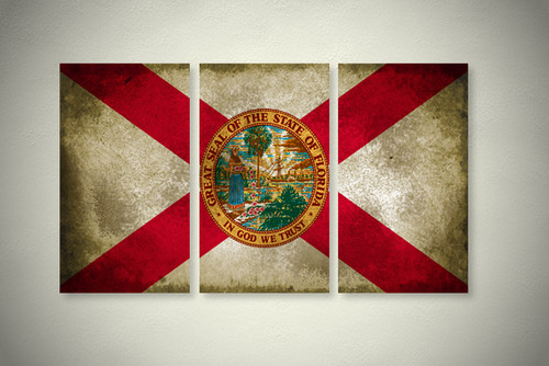 Rustic Florida State Flag Elegant Wall Art