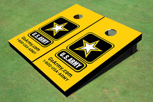 United States Go Army Solid Yellow Themed Cornhole Boards