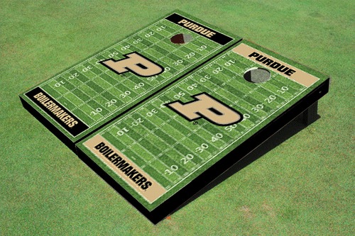 Purdue University Alternating Football Field Custom Cornhole Boards
