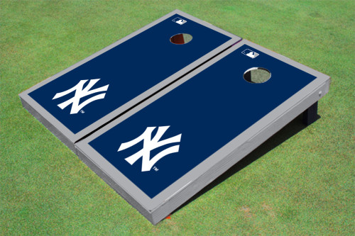New York Yankees NY Gray Matching Border Cornhole Boards