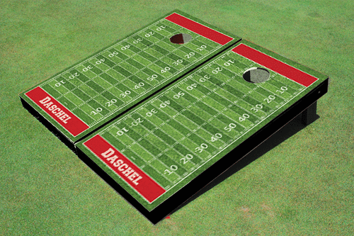 Football Field Theme Cornhole Boards - All American Tailgate