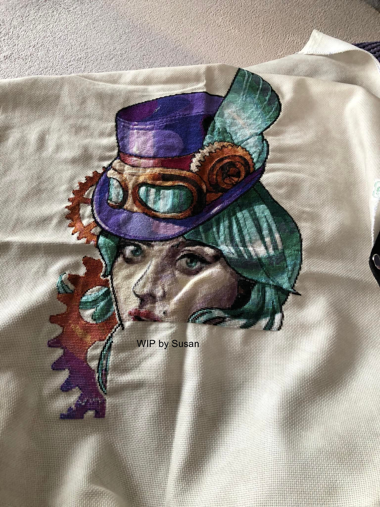 Steampunk Pilot cross stitch pattern | Unconventional X Stitch