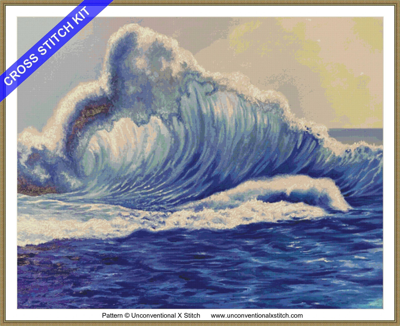 Ocean Wave cross stitch pattern | Unconventional X Stitch