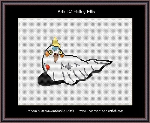 Boo Bird cross stitch pattern | Unconventional X Stitch