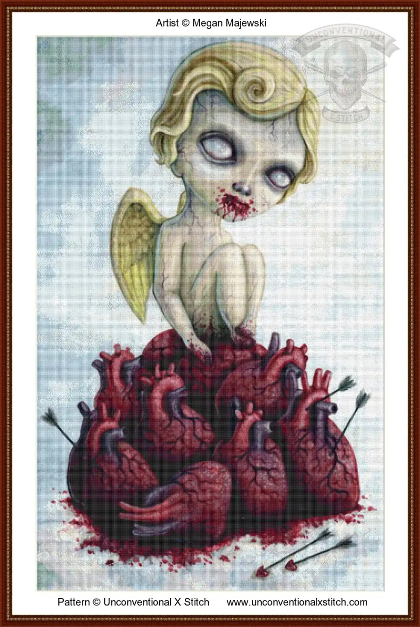 Zombie Cupid XL cross stitch pattern | Unconventional X Stitch