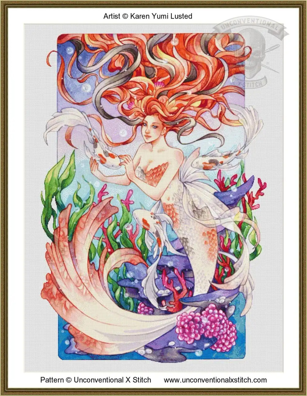 Mermay Koi cross stitch pattern | Unconventional X Stitch