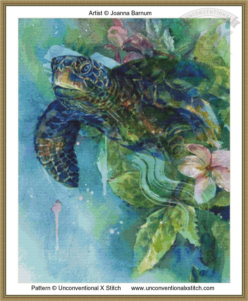 Tulips with Turtle cross stitch pattern | Unconventional X Stitch