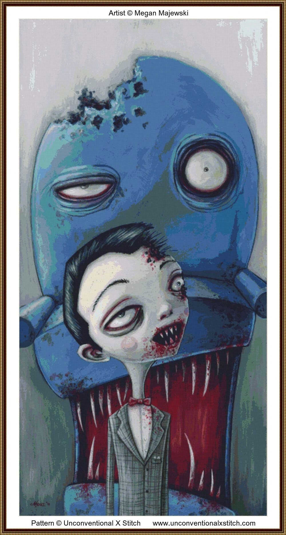 Zombie Pee Wee cross stitch pattern | Unconventional X Stitch