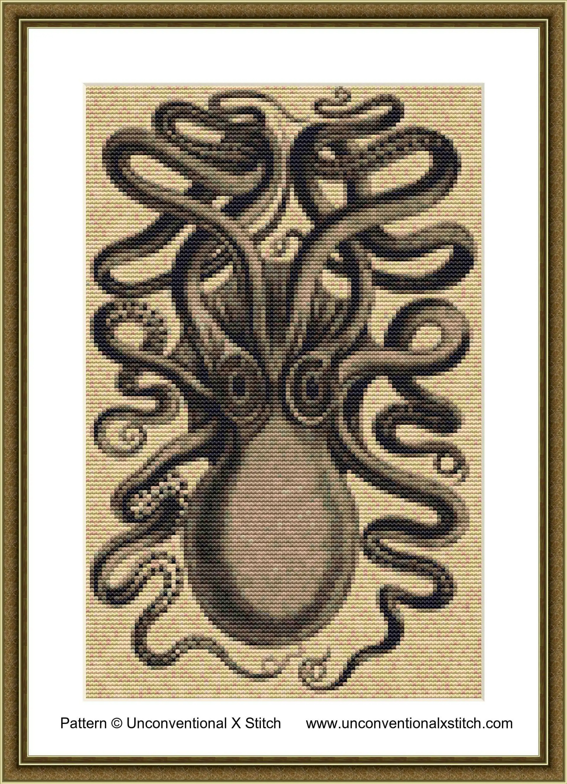 Colossal Octopus cross stitch pattern | Unconventional X Stitch