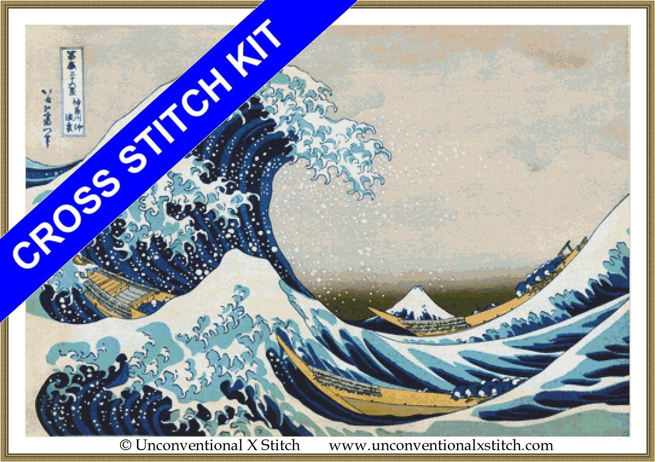 Great White Wave cross stitch pattern | Unconventional X Stitch