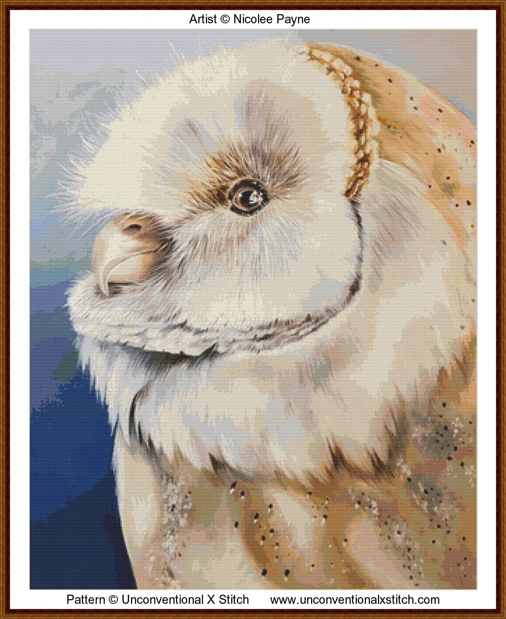 Barn Owl Familiar cross stitch pattern | Unconventional X Stitch
