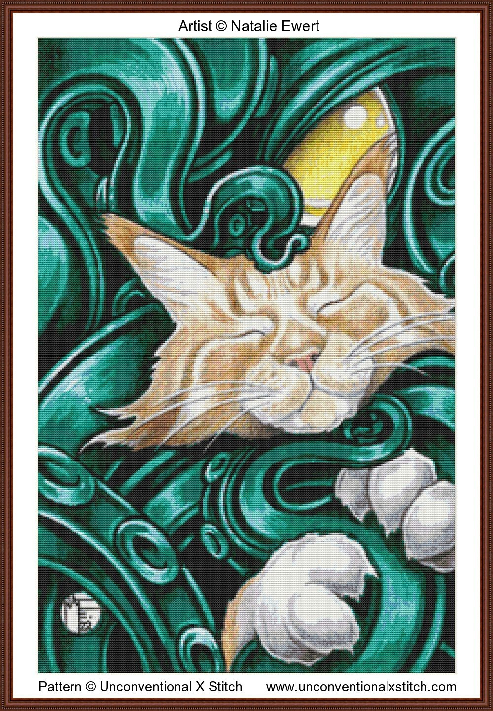 Orange Cat Friend with Cthulhu cross stitch pattern | Unconventional X ...