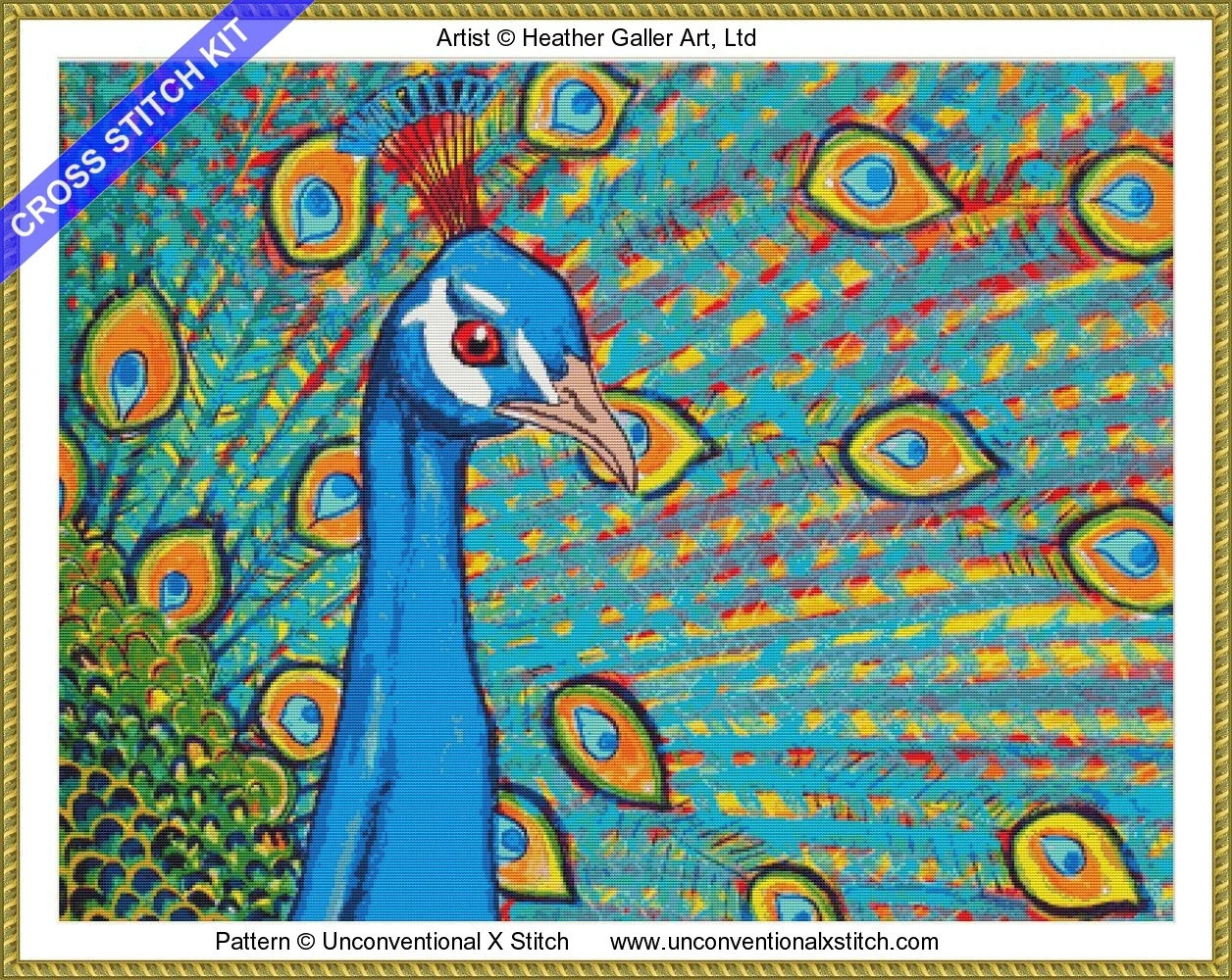 Peacock cross stitch pattern | Unconventional X Stitch