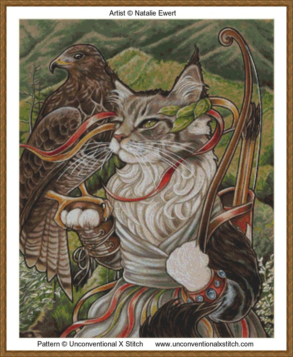 Artemis Cat cross stitch pattern - Unconventional X Stitch
