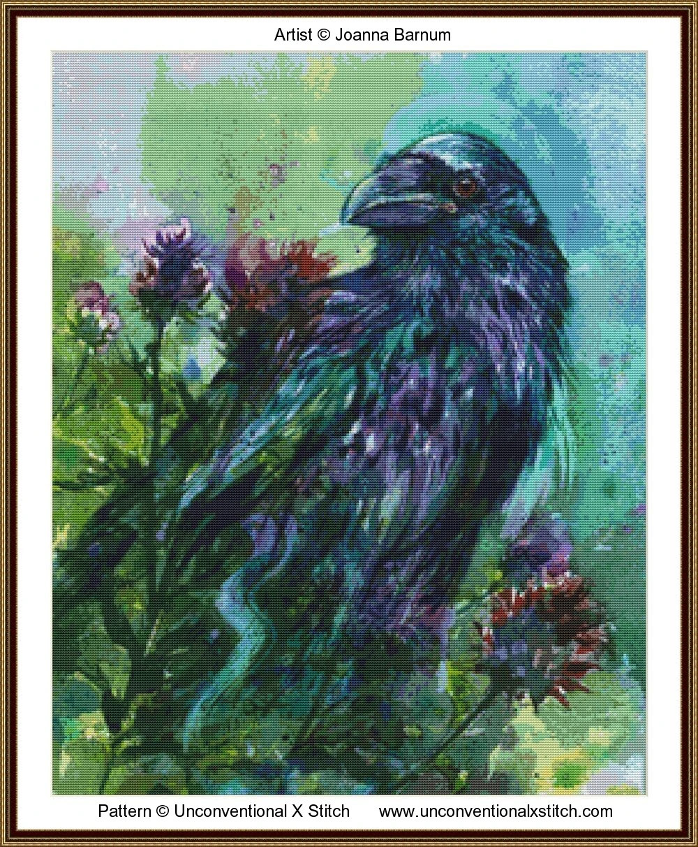 Raven 2 cross stitch pattern | Unconventional X Stitch