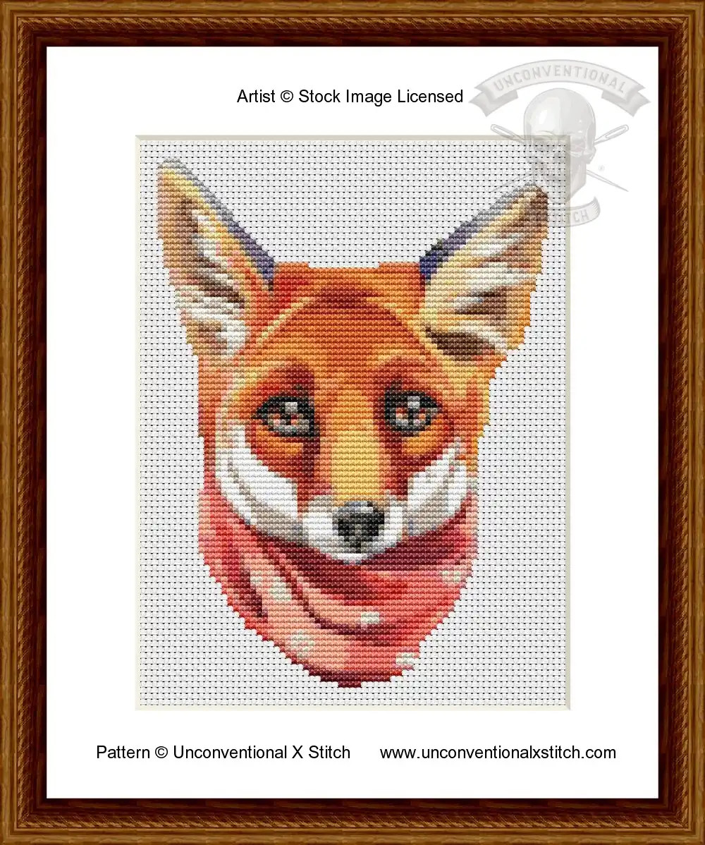 Country Fox MINIATURE cross stitch pattern | Unconventional X Stitch