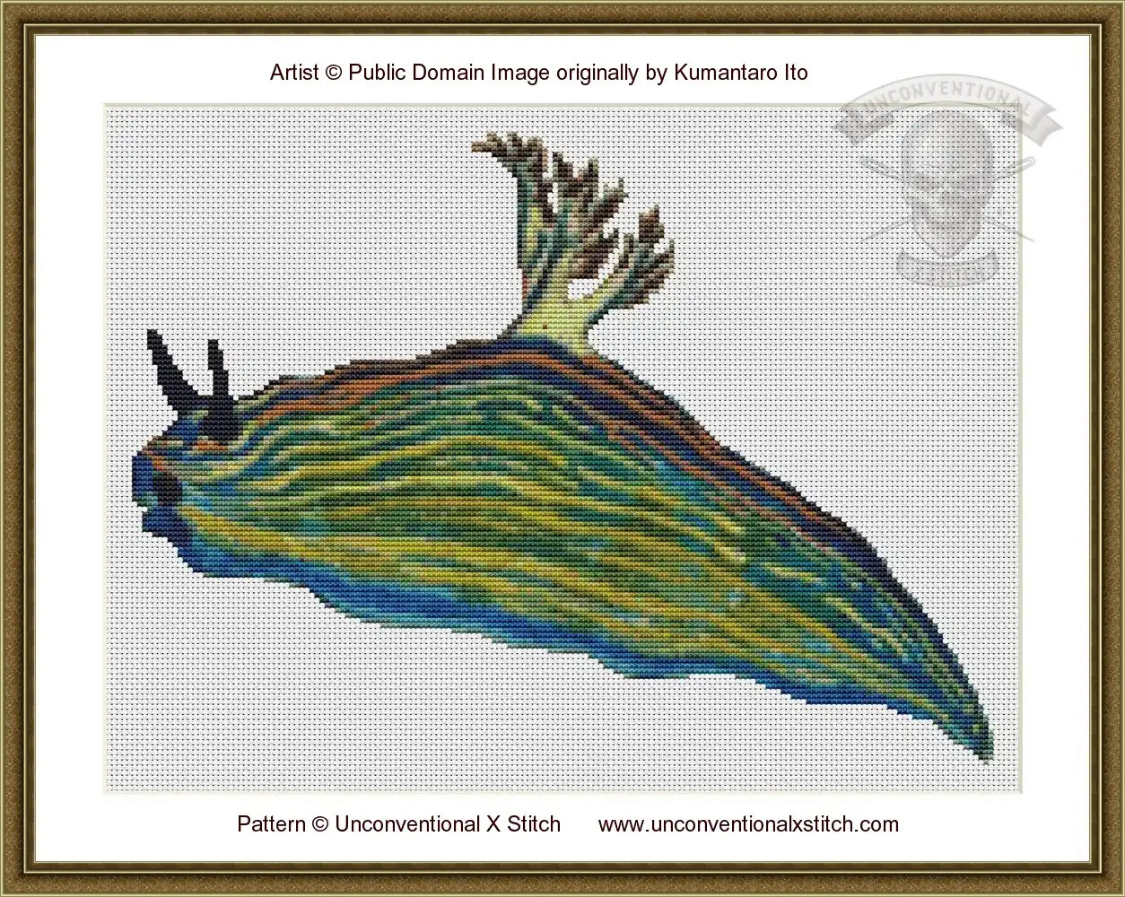 Nudibranch 3 cross stitch pattern | Unconventional X Stitch