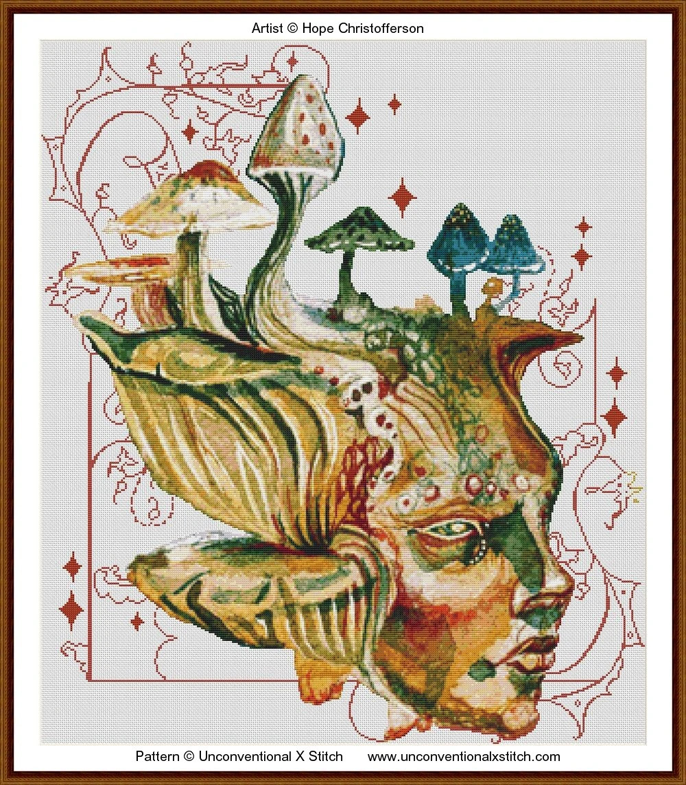 Mushroom cross stitch pattern | Unconventional X Stitch