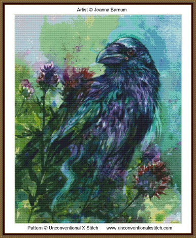 Raven 2 cross stitch pattern | Unconventional X Stitch