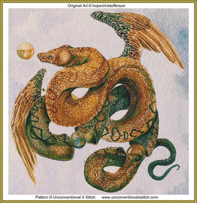 Sky Serpent cross stitch pattern | Unconventional X Stitch