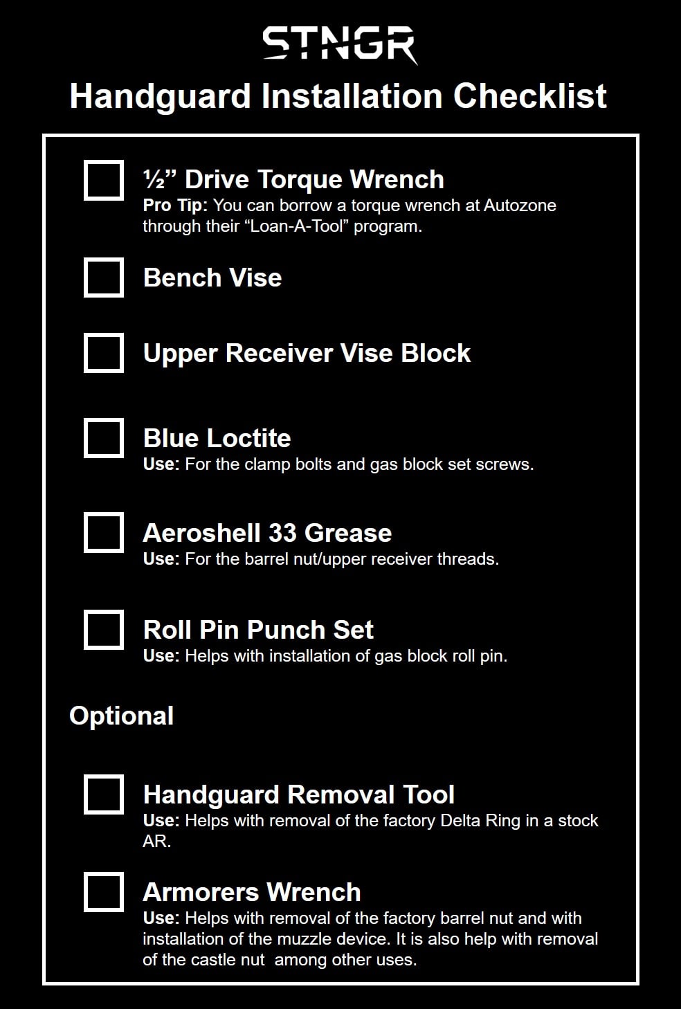 Handguard Installation Checklist