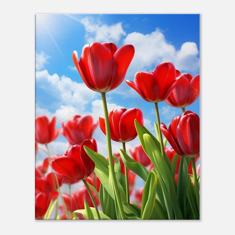 Vivacious Red Tulip Field