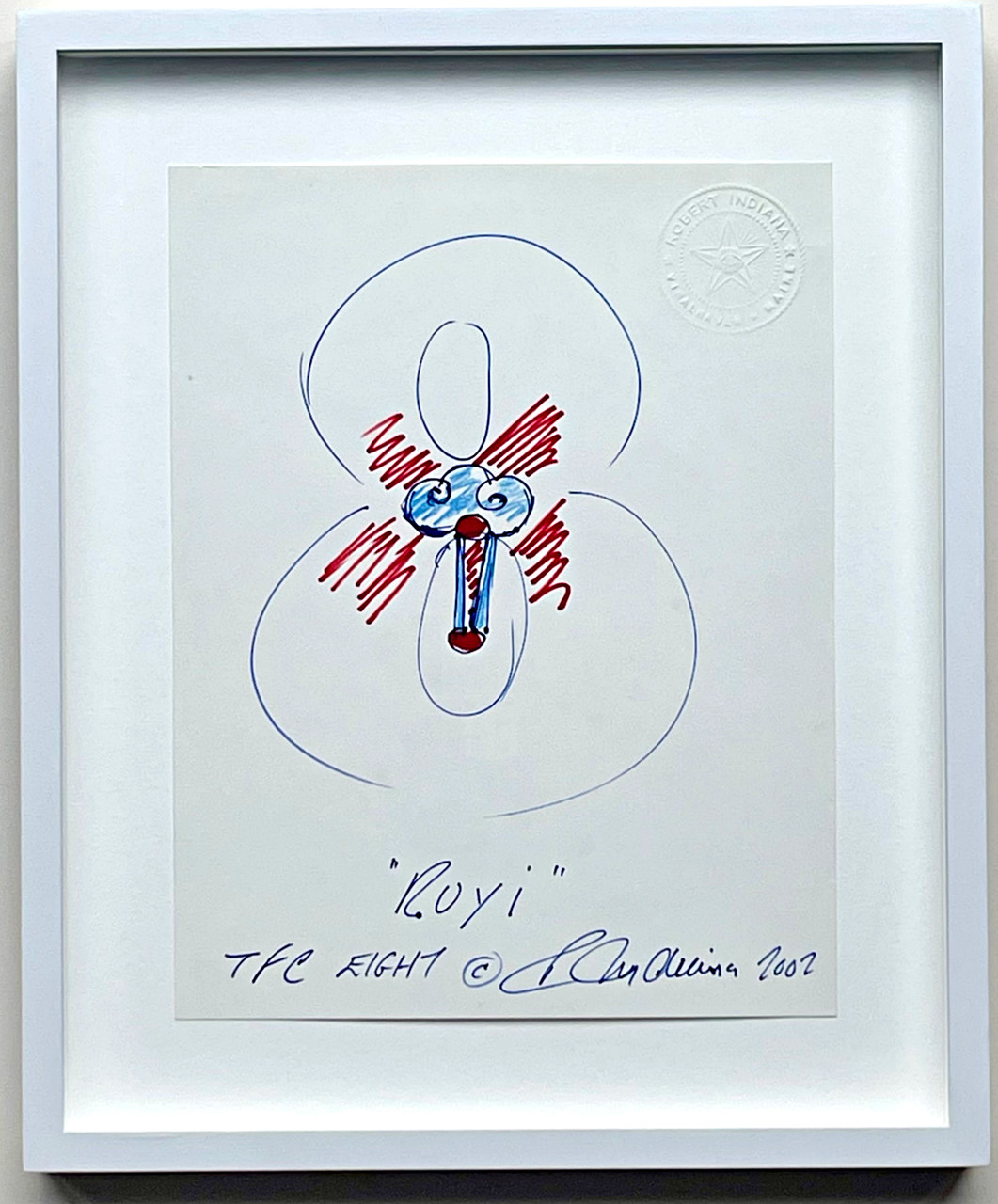 Robert Indiana, RUYI, Figure 8, original drawing on the artist's blind ...