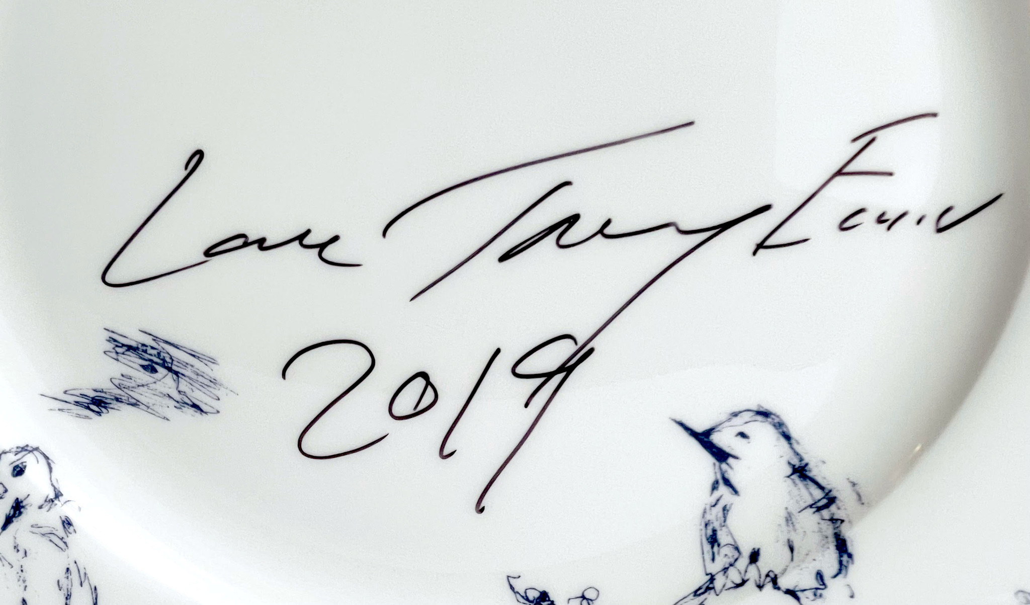 Tracey Emin, Docket and His Bird Collection plate (uniquely hand signed ...