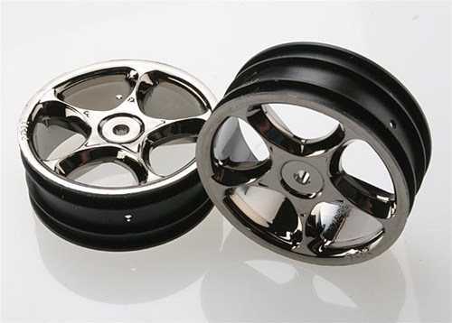 Traxxas Front 2.2" Tracer Black Chrome Wheels for the Bandit (2473A).