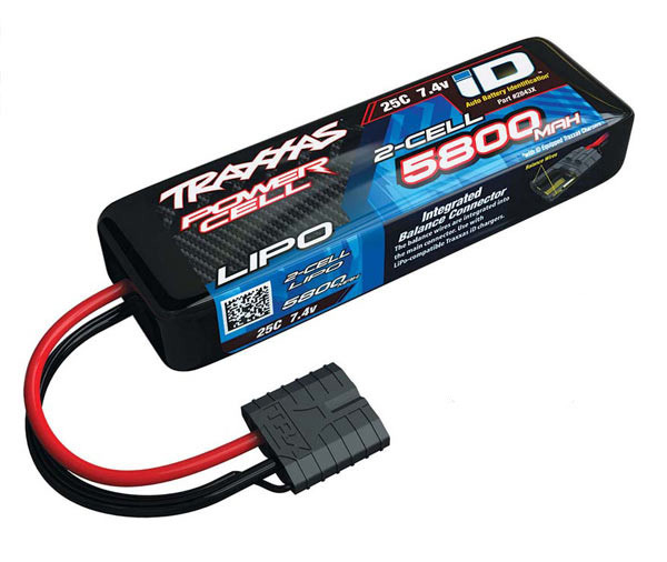 Traxxas 5800mAh 7.4V 25C Power Cell LiPo Battery with iD Connector (2843X)