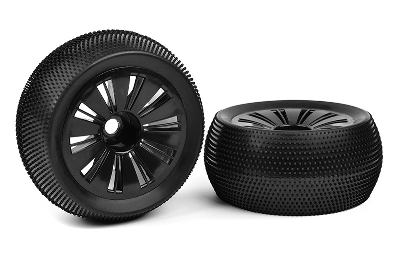 Team Corally Off-Road 1/8 Monster Truggy Tires Glued on Black Rims for ...