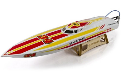 The Atomik P1 35" RTR Electric Brushless RC Boat (18002) is available now.