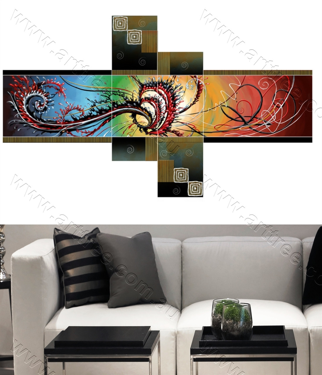 Red Splash Stripe - arttree.com.au