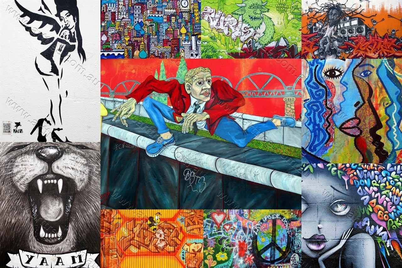 Live Upside Down Street Art Collage - arttree.com.au