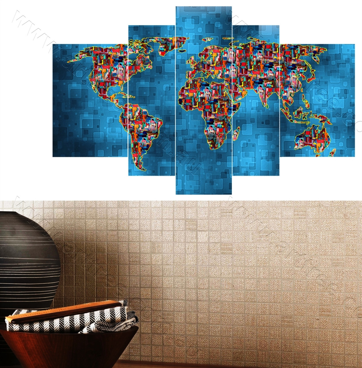 Colorful Map - arttree.com.au