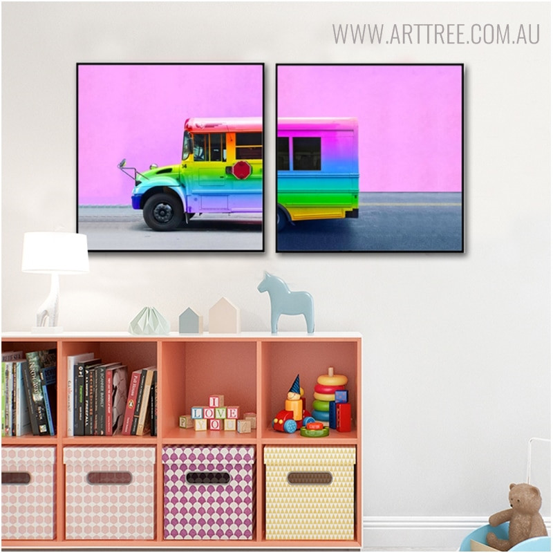 Rainbow Bus - arttree.com.au