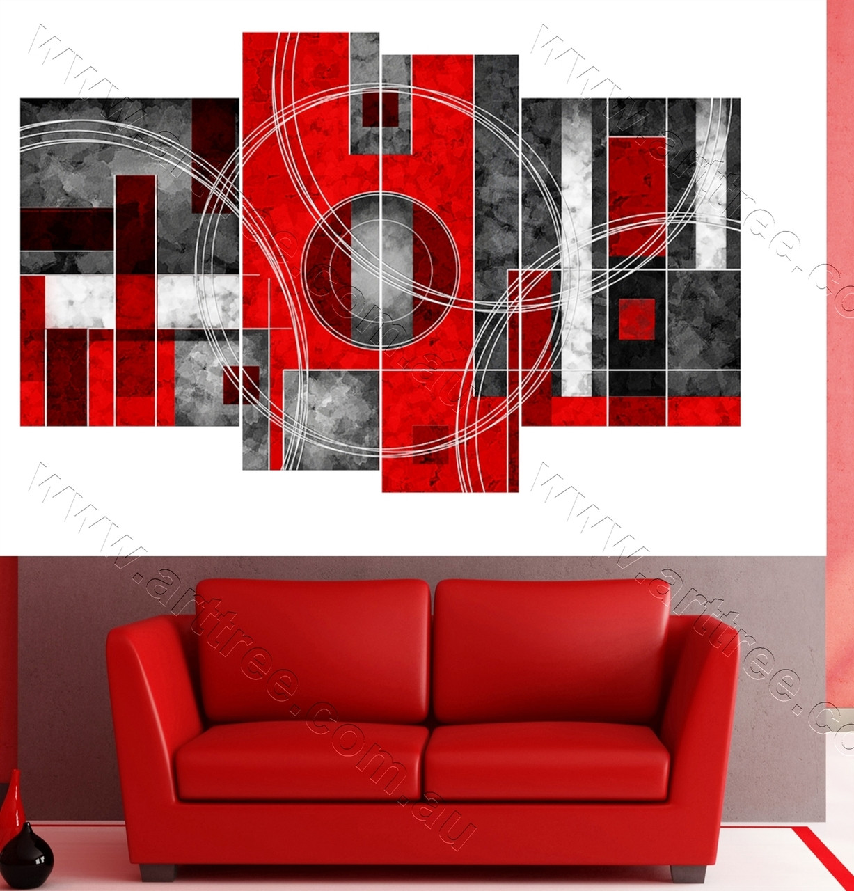 Abstract Red Circle Art - arttree.com.au