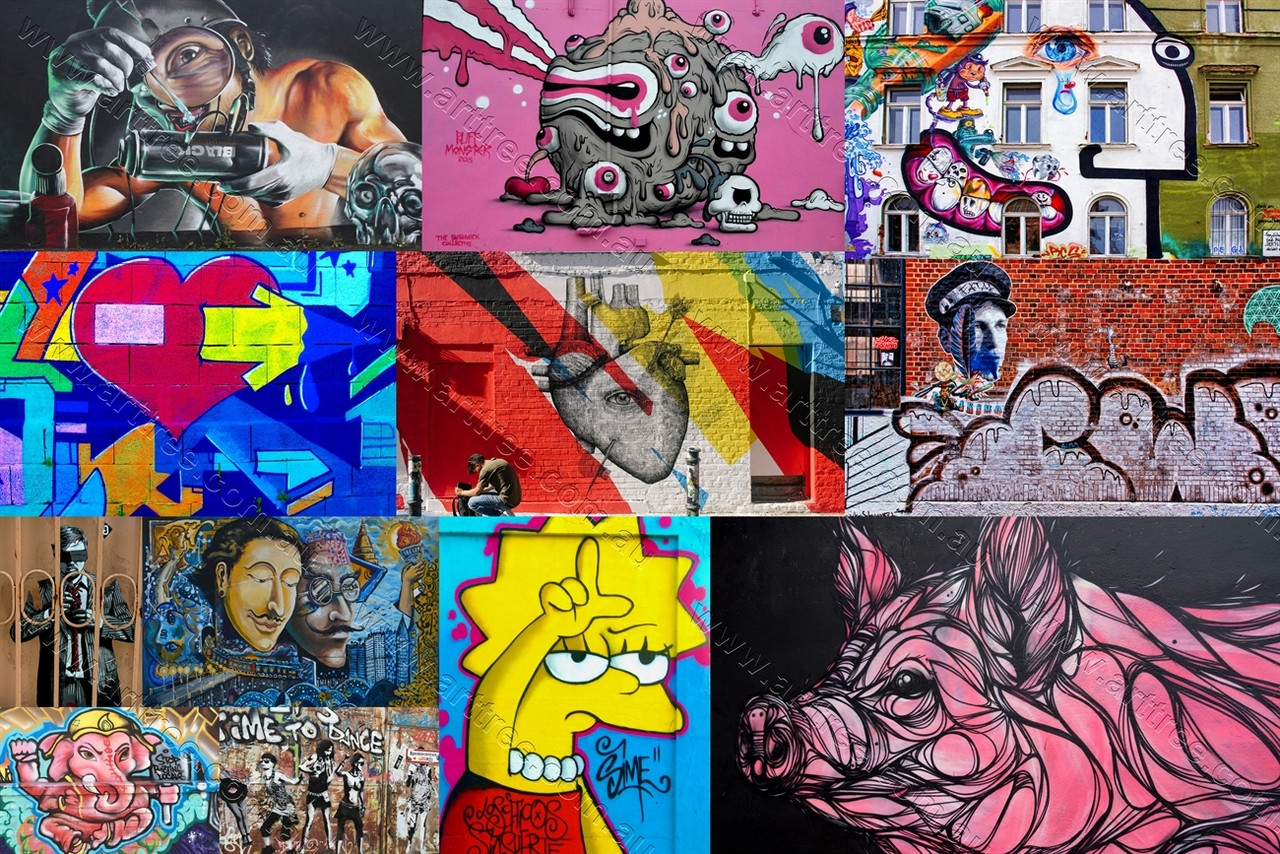 Pig Urban Graffiti Collage - arttree.com.au