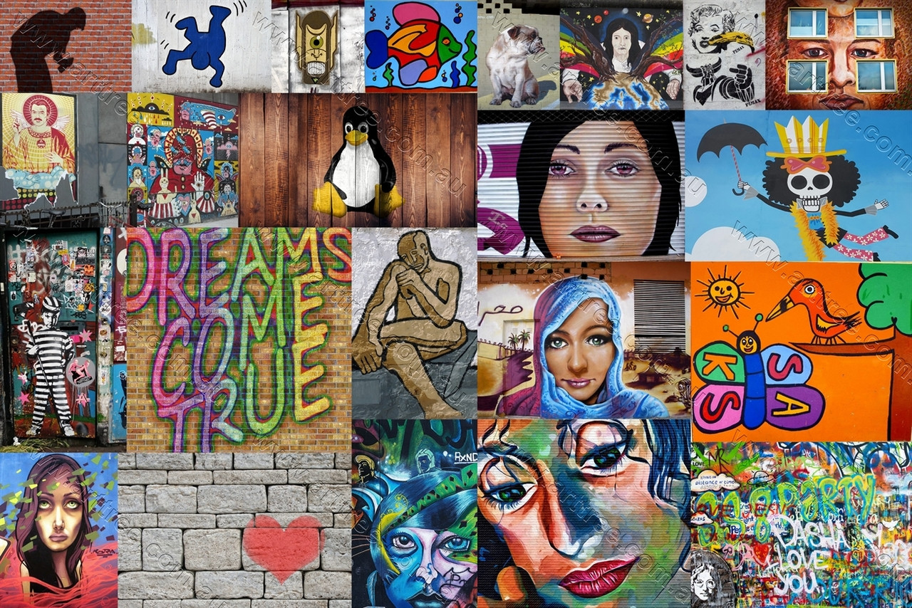Penguin Street Art Collage - arttree.com.au